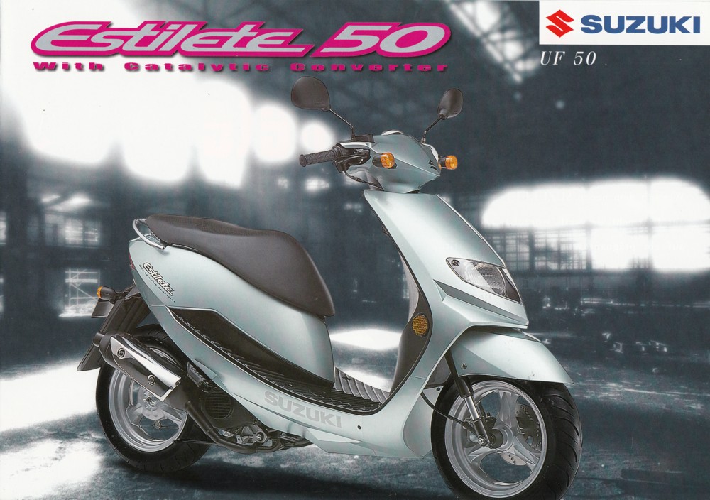 Prospekt SUZUKI UF 50 Estilete + Prospekt brochure + 4 Seiten + aus 11/1999