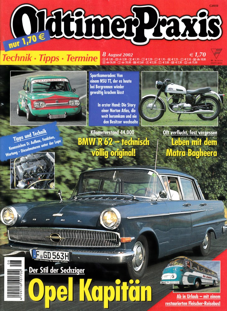 Oldtimer Praxis 08/2002 – Opel Kapitän; Norton Atlas; BMW R 62 ...