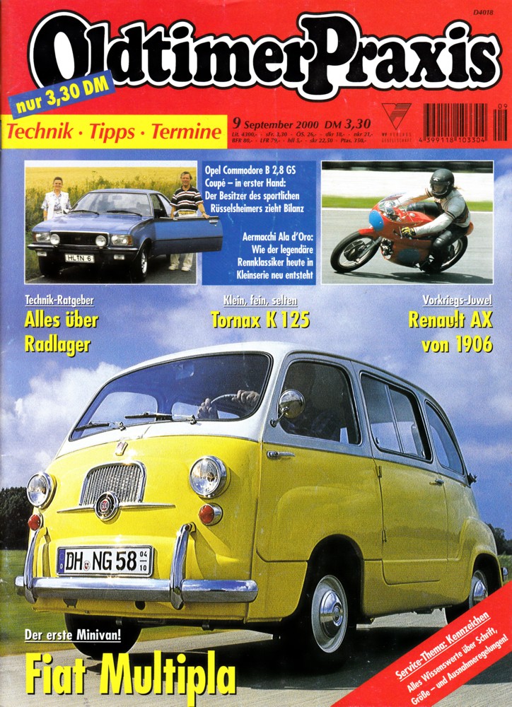 Oldtimer Praxis 09/2000 – Fiat Multipla; Aermacchi Ala d'Oro; Tornax K ...