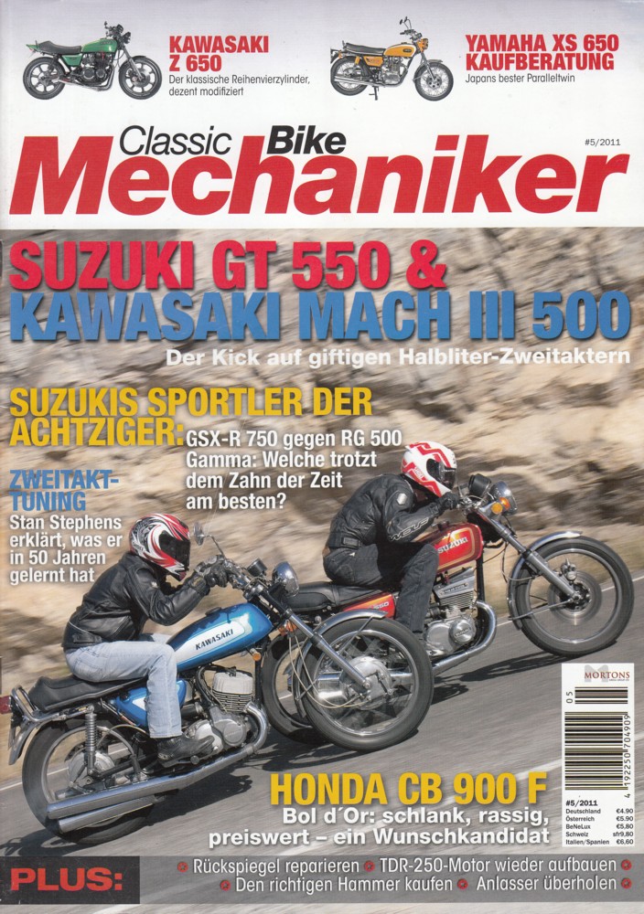 Classic Bike Mechaniker 5/2011 – Suzuki GT 550 & Kawasaki Mach III 500 - Motorradzeitschriften ...